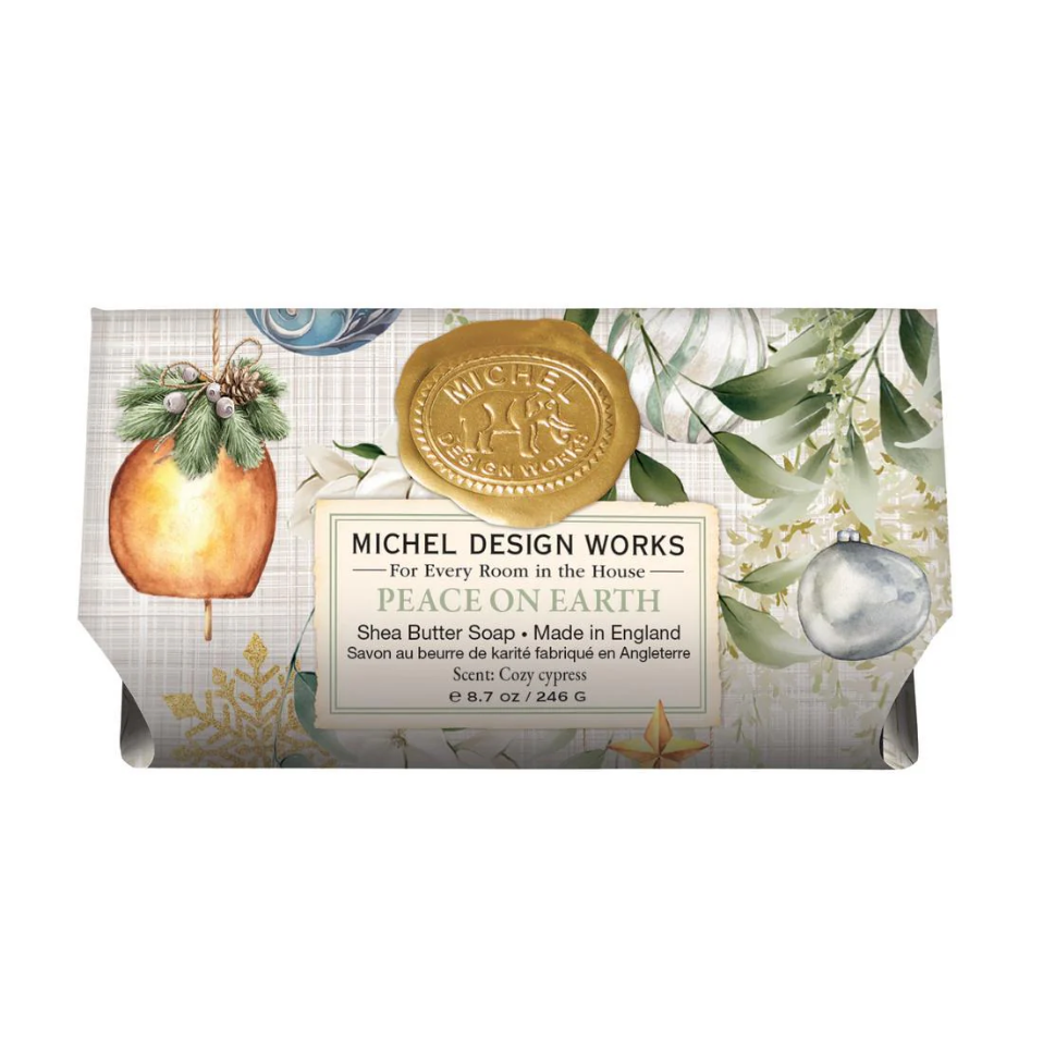 Michel Design Works Large Bath Soap Bar 8.7oz 246g - Peace on Earth